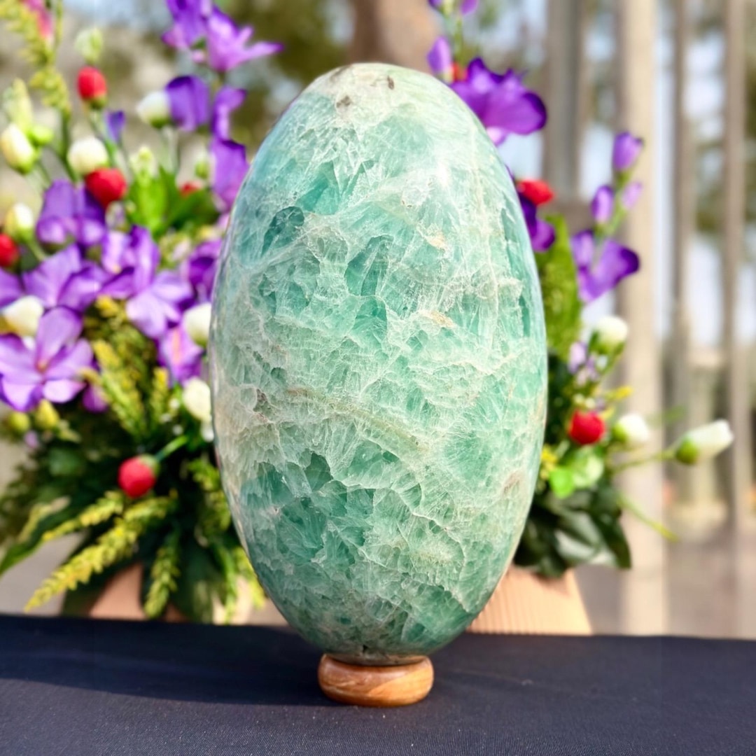 14"rare Green Fluorite Shiva Lingam, Large Green Fluorite Lingam ...
