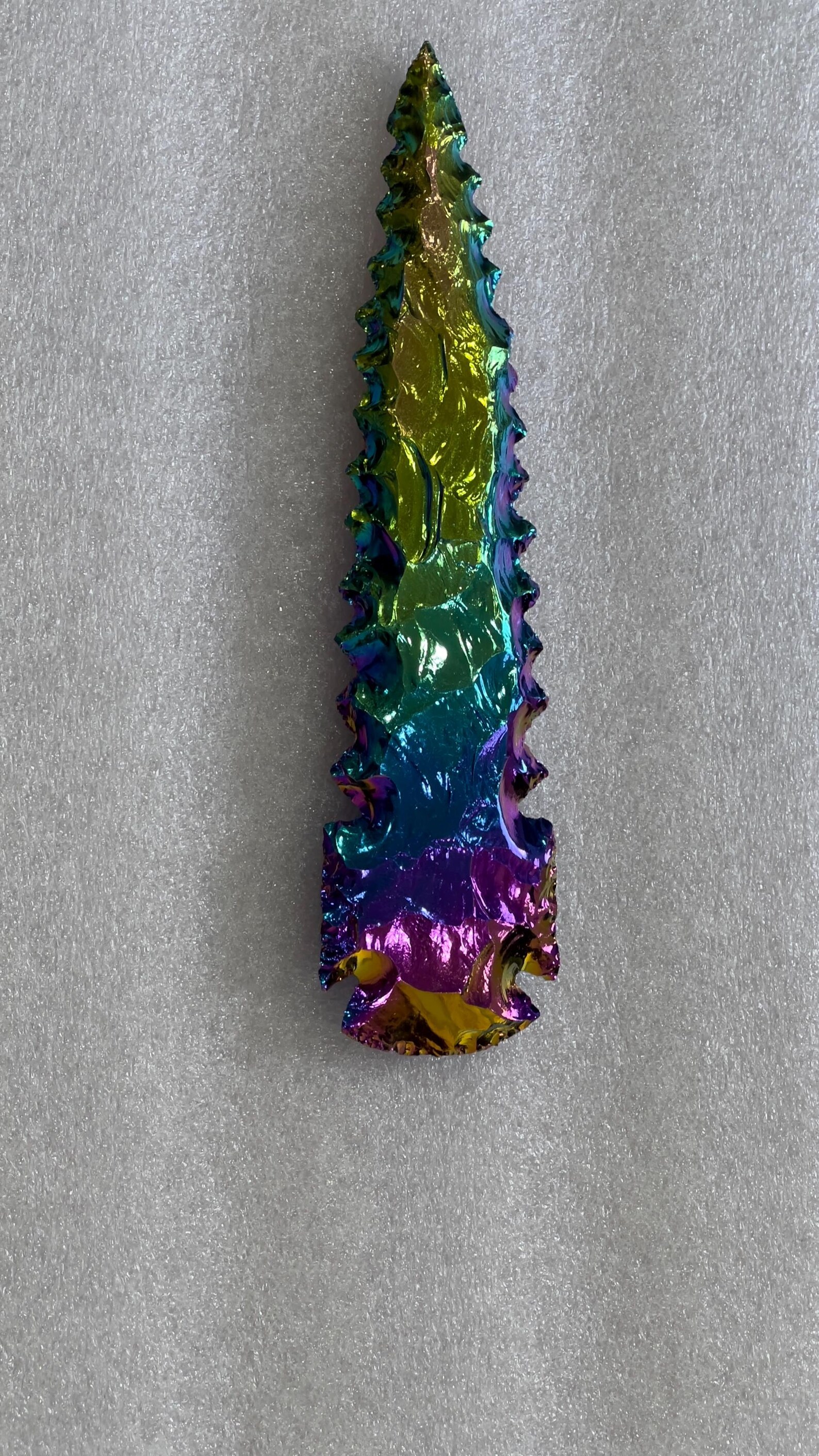 Titanium Rainbow Aura Quartz Handmade Arrow Crystal Hand Knapped ...