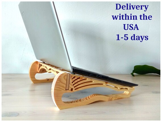 Laptop Stand for Desk Laptop Riser Wood Natural Color for - Etsy