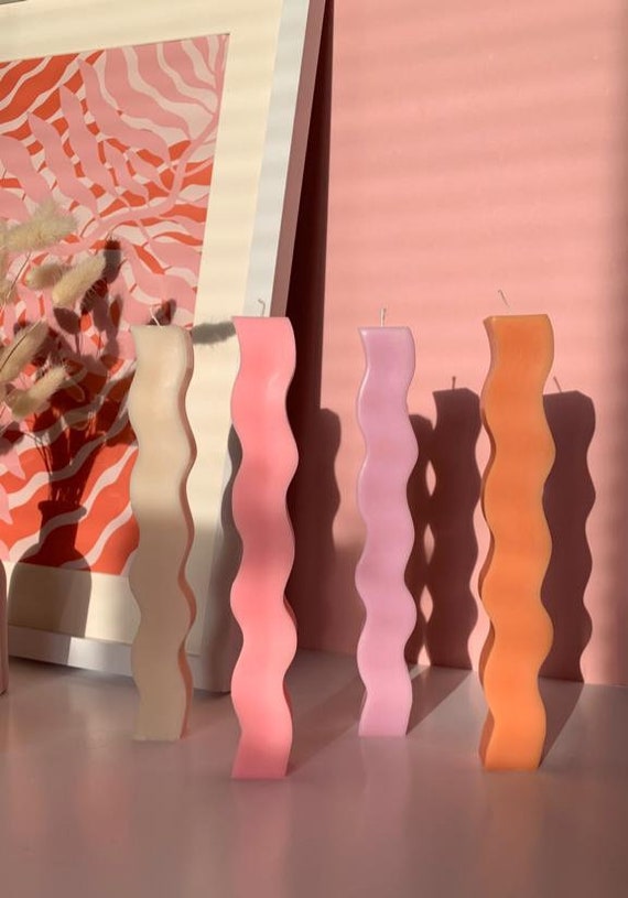 Wavy Soy Wax Candle / Abstract Shape Candle Decor / Colourful - Etsy