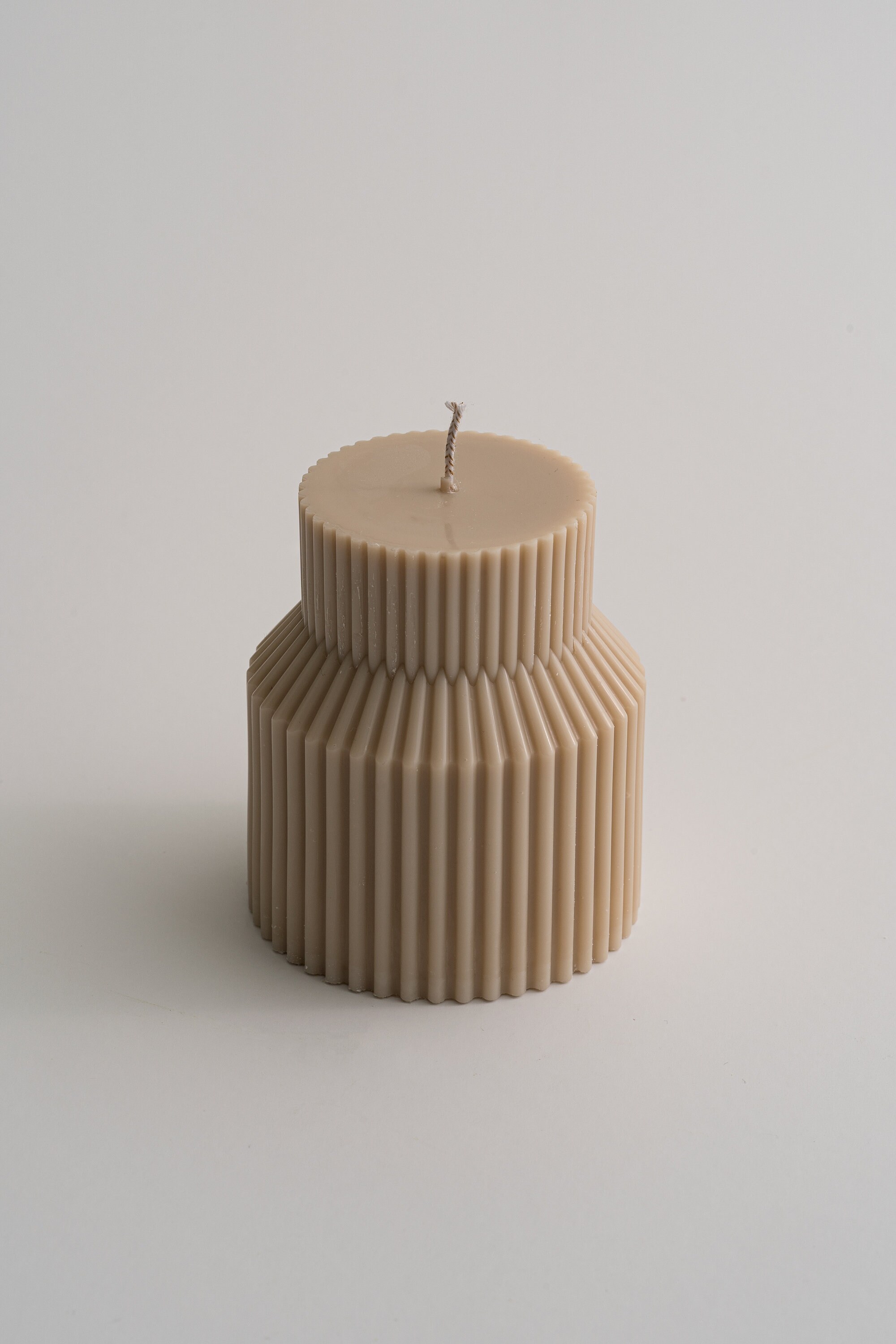 Ribbed Candle Neutral Home Decor Aesthetic Candle Coffee - Etsy UK