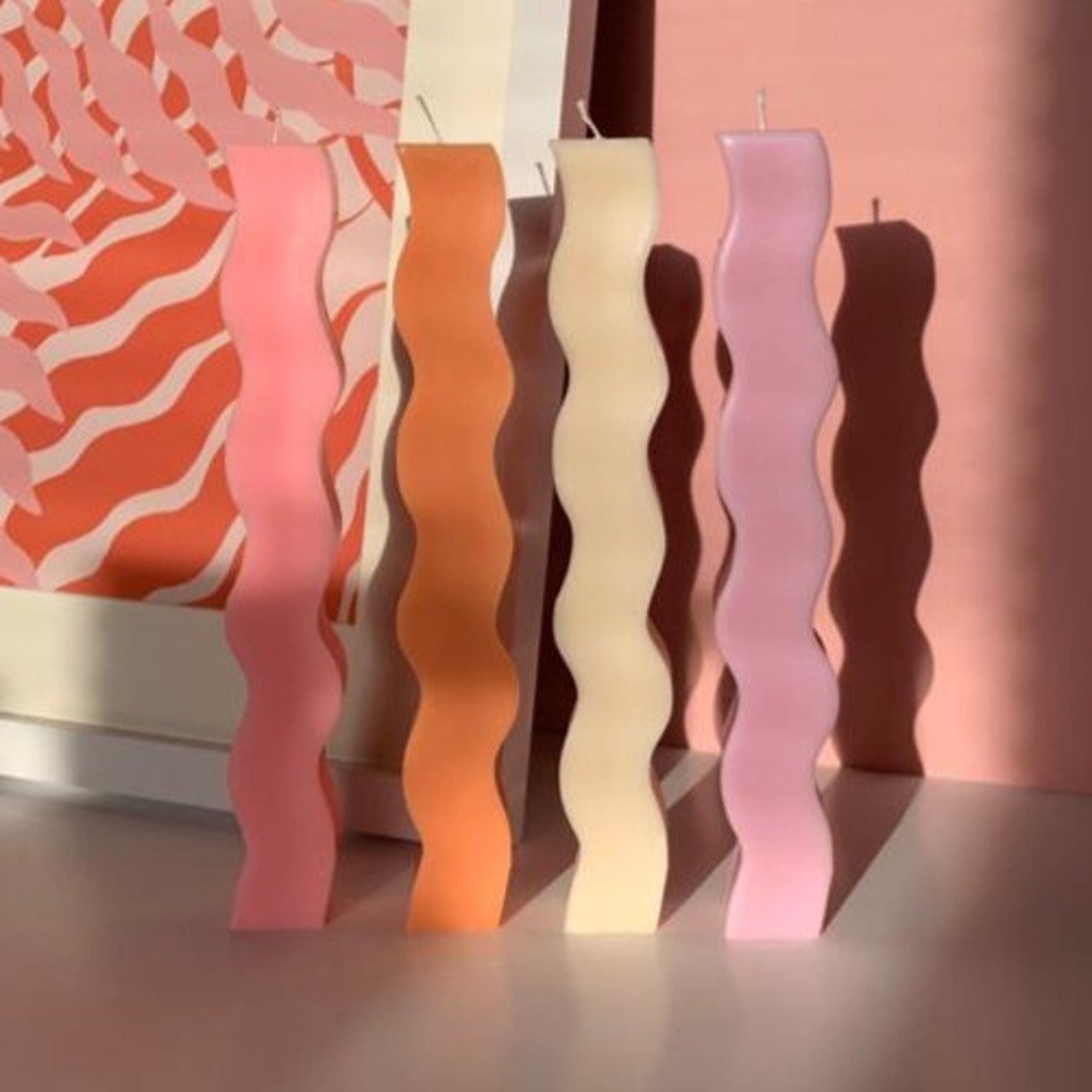 Wavy Soy Wax Candle / Abstract Shape Candle Decor / Colourful - Etsy