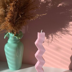 Soy Wax Zig Zag Candle / Coloured Candle / Vegan Candle / Twist Candle / Unique Candles / Candle ...