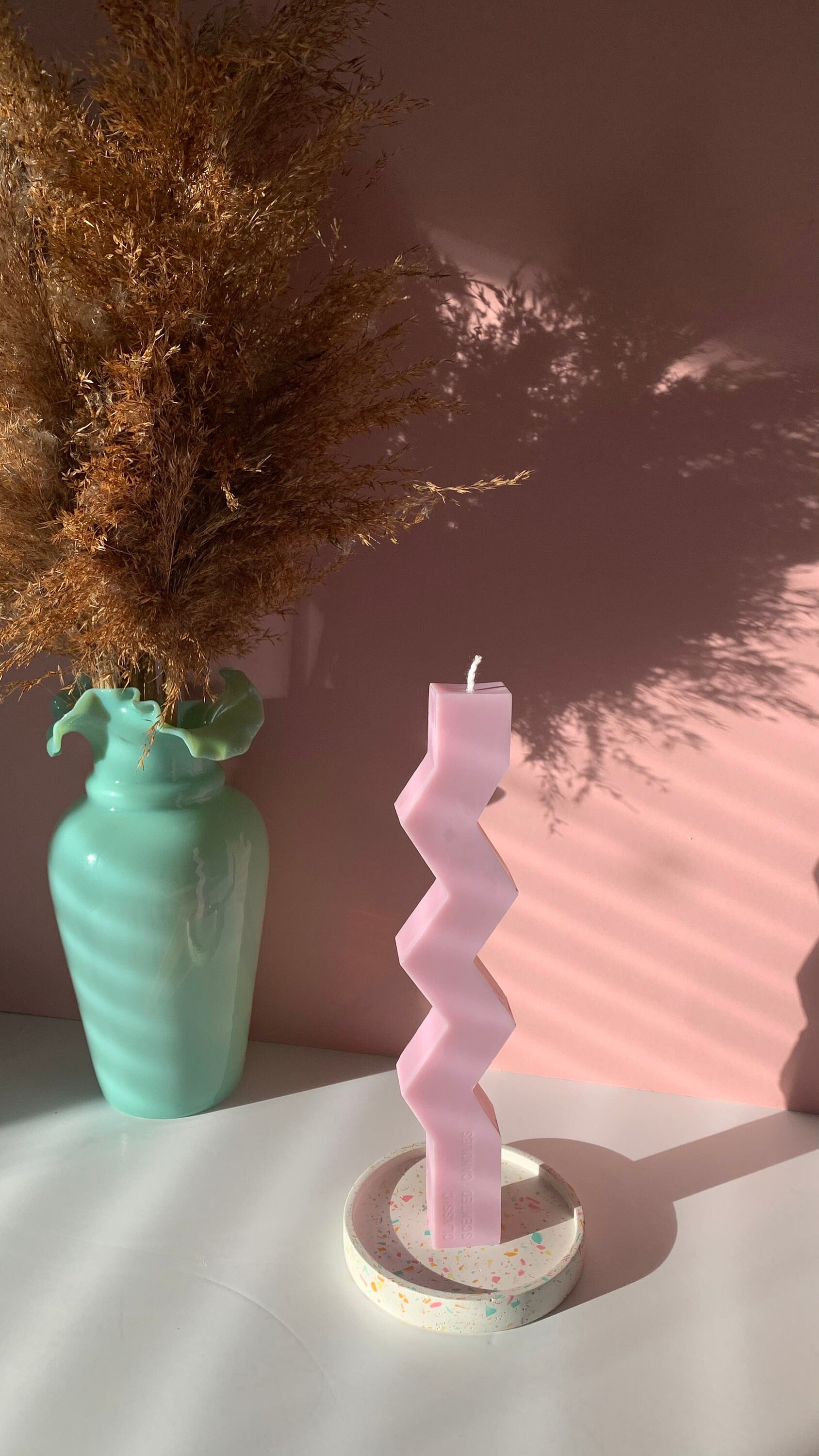 Soy Wax Zig Zag Candle / Coloured Candle / Vegan Candle / - Etsy UK