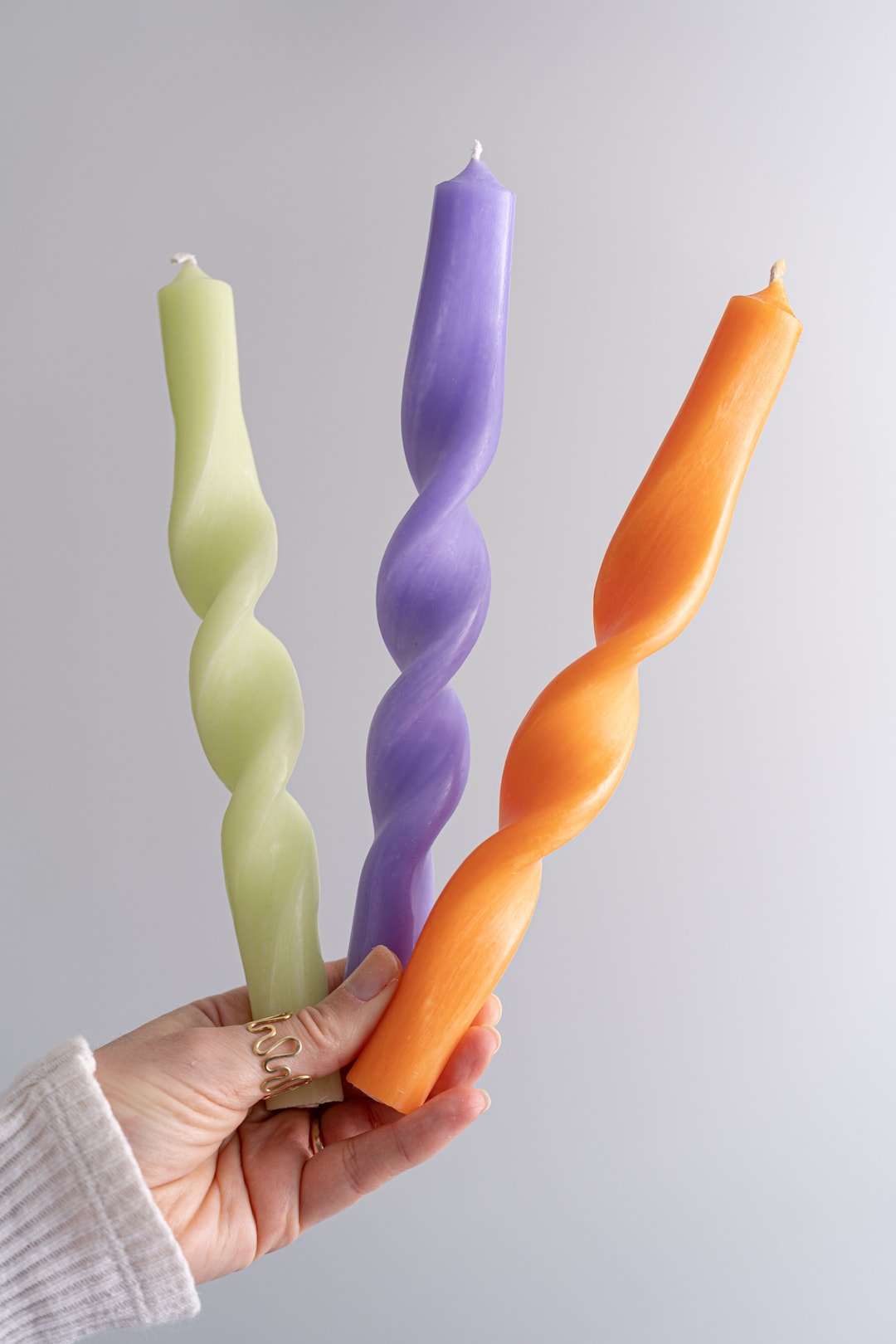 Hand Twisted Taper Candle: Colourful Spiral Paraffin Wax Candle - Etsy
