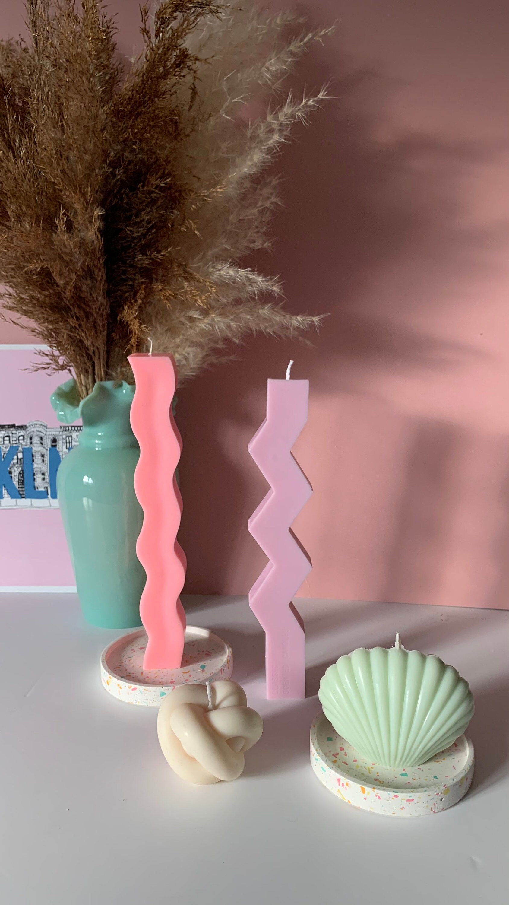 Soy Wax Zig Zag Candle / Coloured Candle / Vegan Candle / - Etsy UK