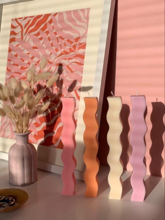 Wavy Soy Wax Candle / Abstract Shape Candle Decor / Colourful - Etsy