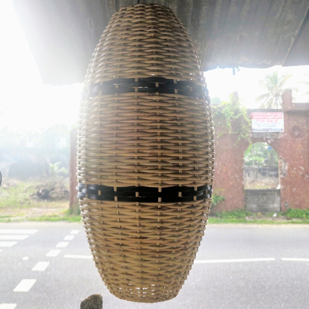 Handmade Cane/rattan Hanging Lamp Shades, Rattan Ceiling Light Shade ...
