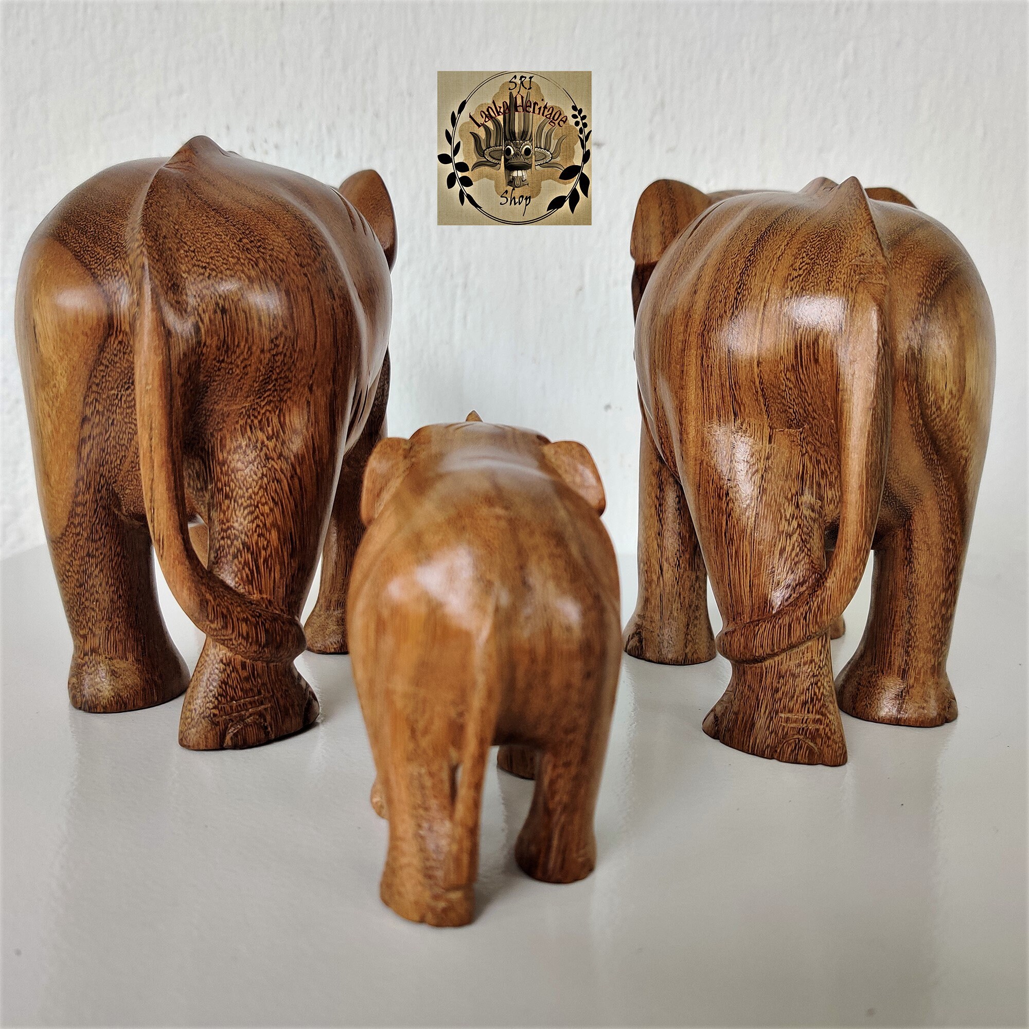 Wooden Elephant Family Carving Elephant Family Statue Baby - Etsy