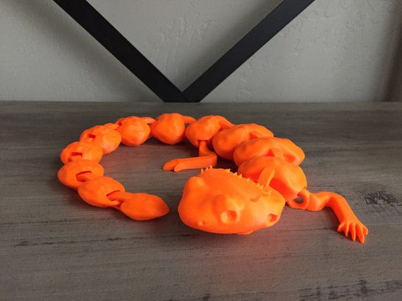 3D Printed Articulated Lizard Fidget Toy Based on Bearded - Etsy