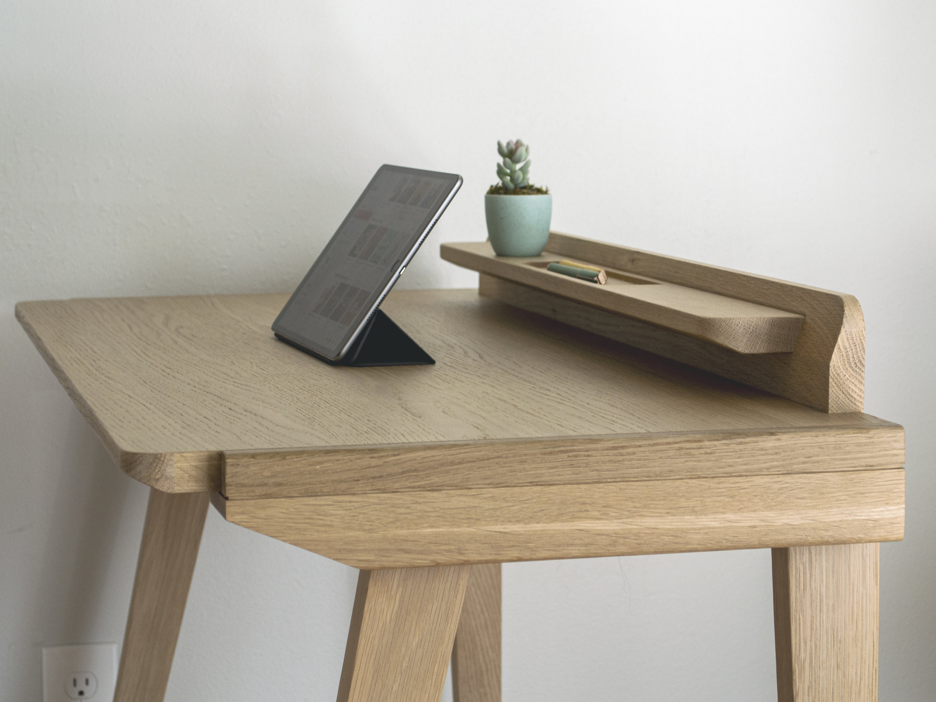 Small Desk | Writing Desk for Home Office | Wood Computer Desk | Mid ...