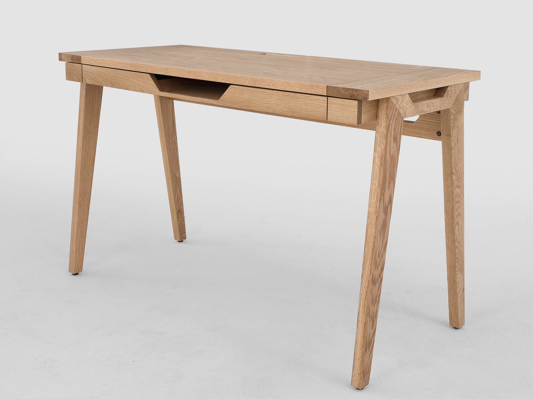 Writing Desk for Home Office | Small Desk With Drawer | Oak | Mid ...