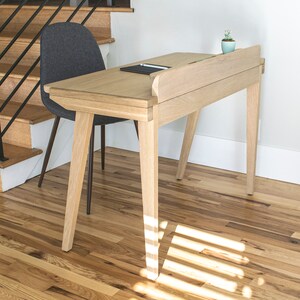 Small Desk | Writing Desk for Home Office | Wood Computer Desk | Mid ...