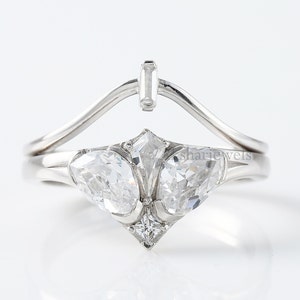 Fancy Shape Ring, Trilliant & Tapered Baguette Cut Moissanite ...