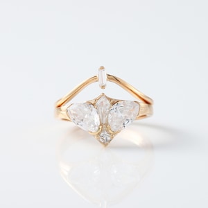 Fancy Shape Ring, Trilliant & Tapered Baguette Cut Moissanite ...