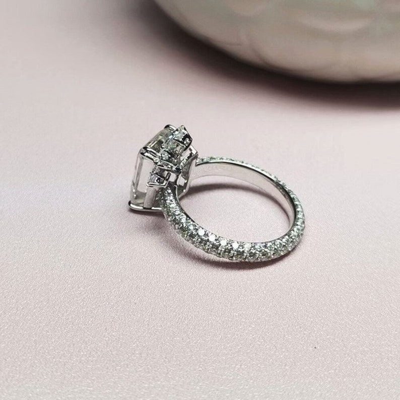 Harry Winston 'bridal Coucher' Emerald Cut Moissanite Ring, Cluster ...