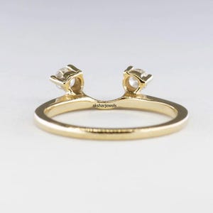 Enhancer Engagement Ring, Two Stone Wedding Ring, Round Cut Moissanite ...