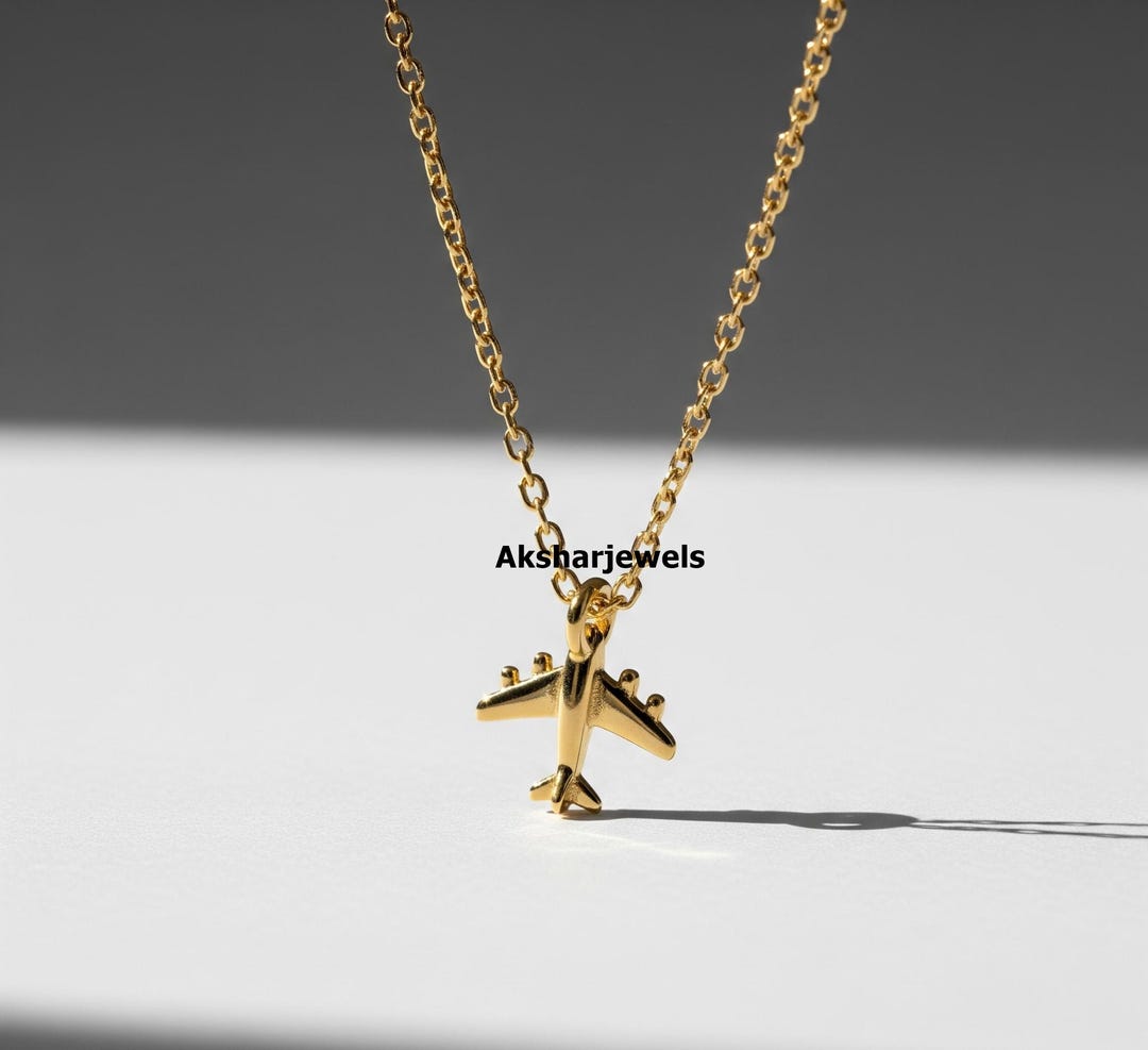 Vintage Airplane Charm Chain Pendant, Airplane Pendant, Unisex Pendant ...