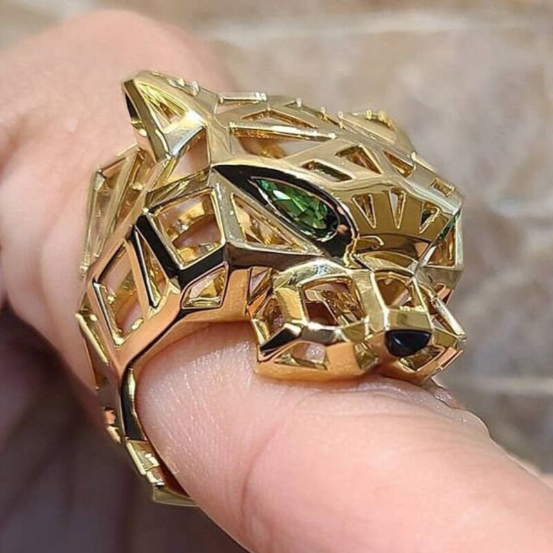 Emerald Panther Ring - Etsy