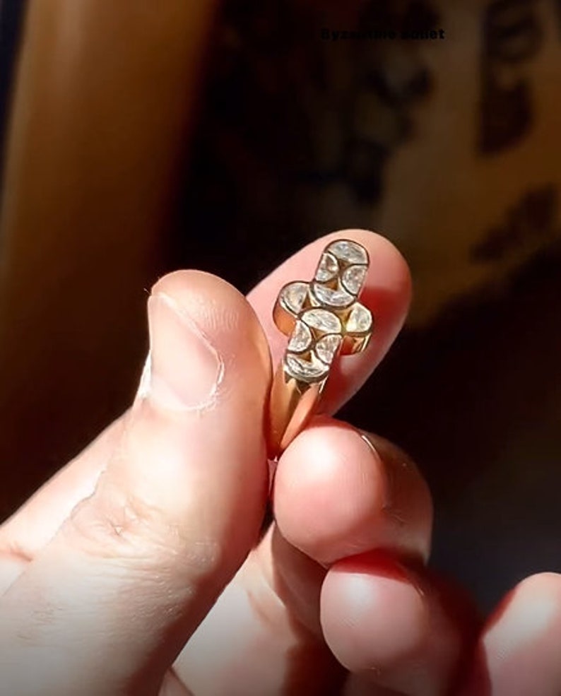 Half Moon Cut Diamond Engagement Ring, Bezel Set Ring, Unique Ring, 14K ...