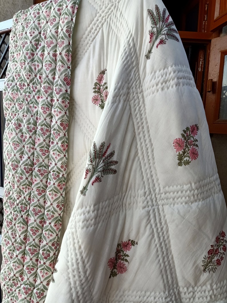 Handmade Colorful Quilt with hand Stitched Art 100% Cotton | Etsy