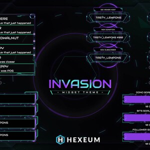 Sci-fi Purple Space Animated OBS Overlay Package : Webcam, Screens ...