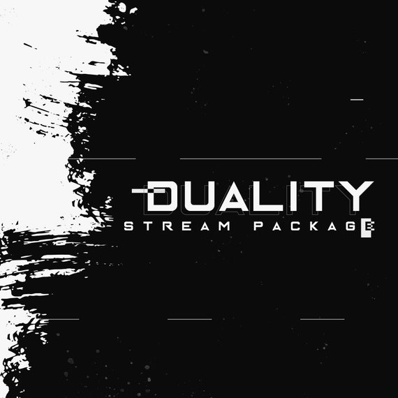 Black And White Animated Twitch Overlay Package Webcam Etsy