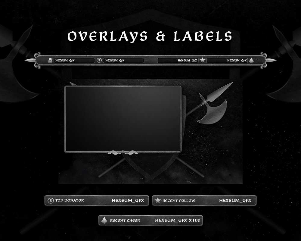 Medieval Twitch Overlay Package for Obs/skyrim/dark Souls/ancient/rpg ...