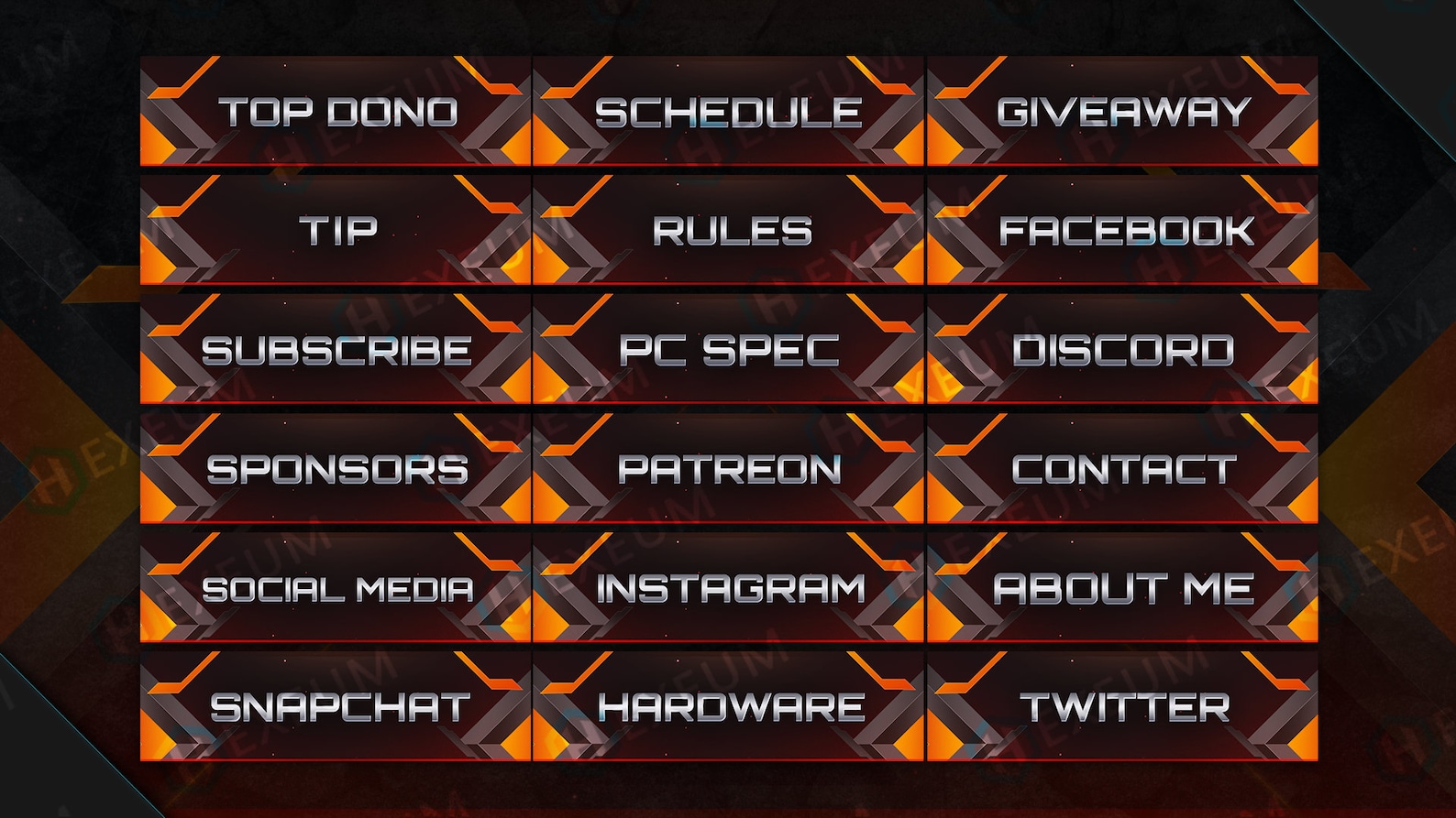 Clean Orange Twitch Overlay Package : Webcam, Screens, Panels, Alerts ...