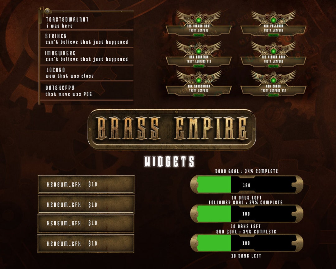Steampunk Streamlabs Widgets | Streamelement Widgets | Twitch Alerts ...