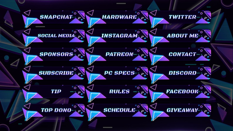 Purple and Blue Animated Stream Overlay Package - Etsy UK