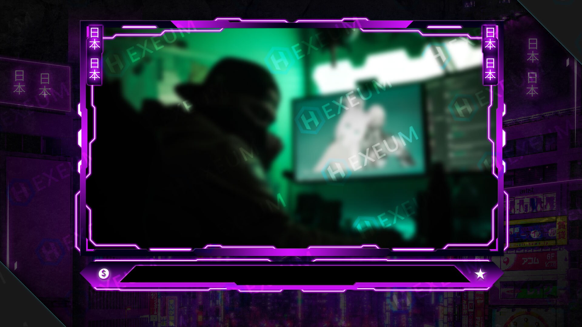 Neon Japanese City Twitch Overlay Package for OBS /tokyo/glowing ...