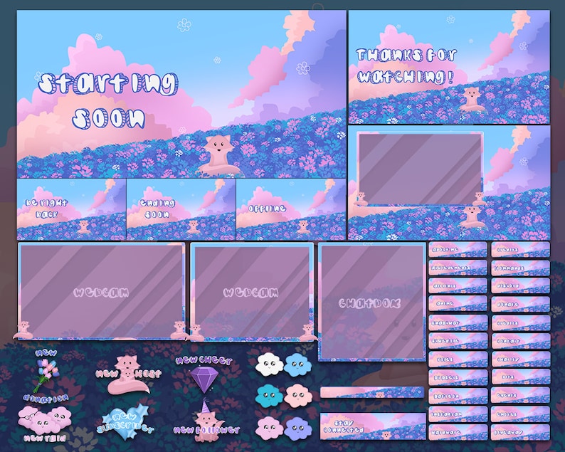 Cute Fox Twitch Overlay Package for Obs/kawaii/pets/adorable/aesthetic ...
