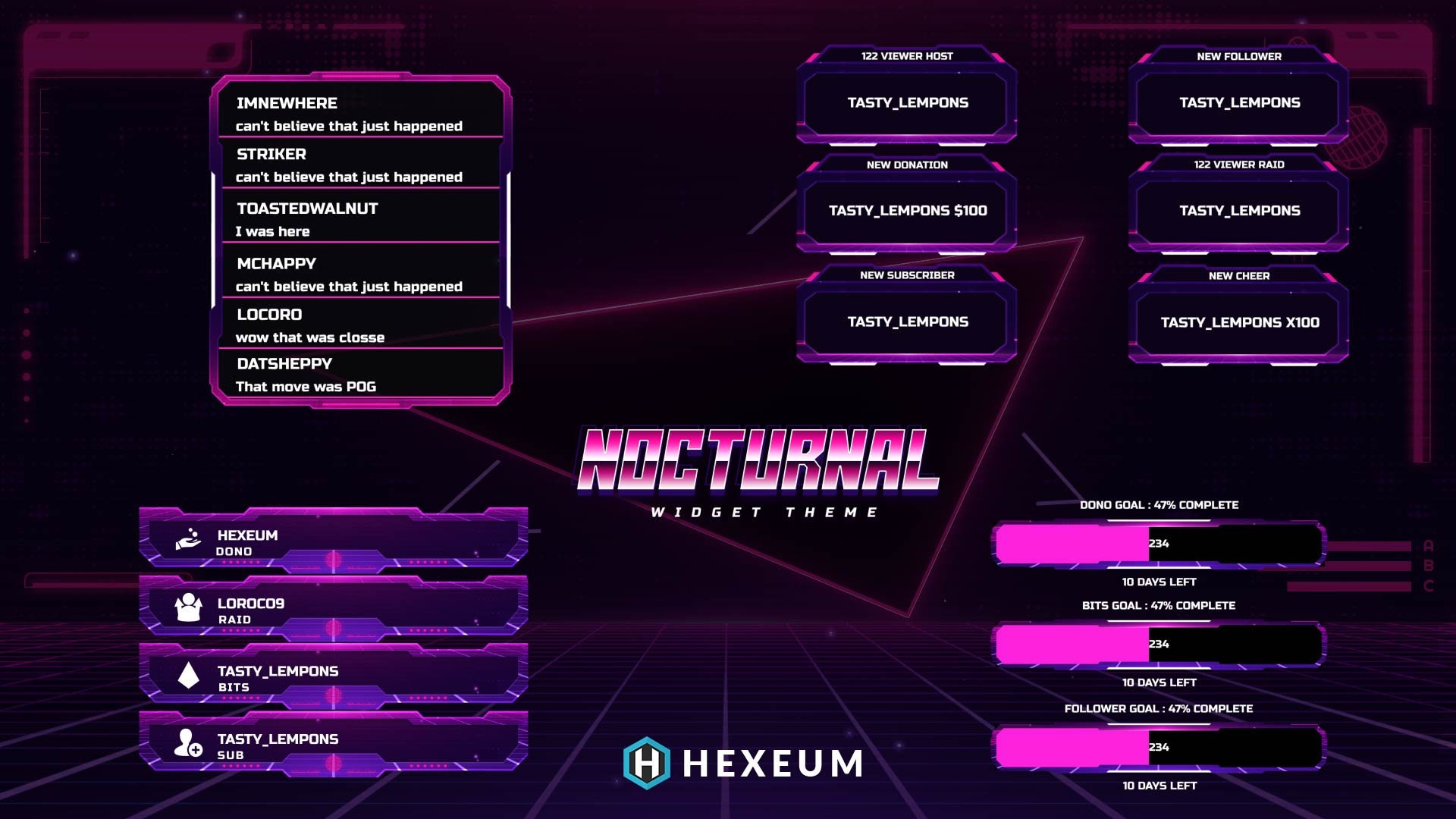 Retrowave Twitch Overlay Package for Obs/synthwave/80s/tron/purple ...