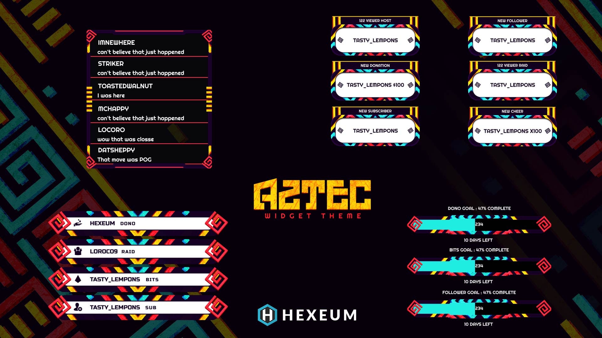 Aztec Twitch Overlay Package for Obs/ancient/vibrant/historic/mythology ...