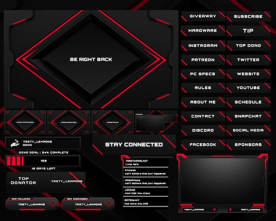 Rotes Sci-Fi Animiertes Twitch Overlay Webcam Bildschirme - Etsy.de