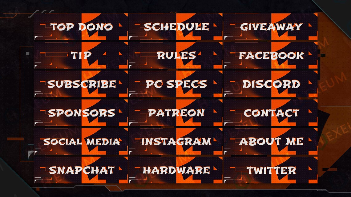 Japanese Modern Orange Twitch Overlay Package for Obs/esports/clean ...