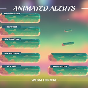 Vibrant Twitch Overlay Package for Obs/vtuber/animated/space/bubblegum ...