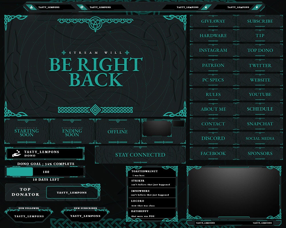 Celtic Medieval Twitch Overlay Package for - Etsy UK