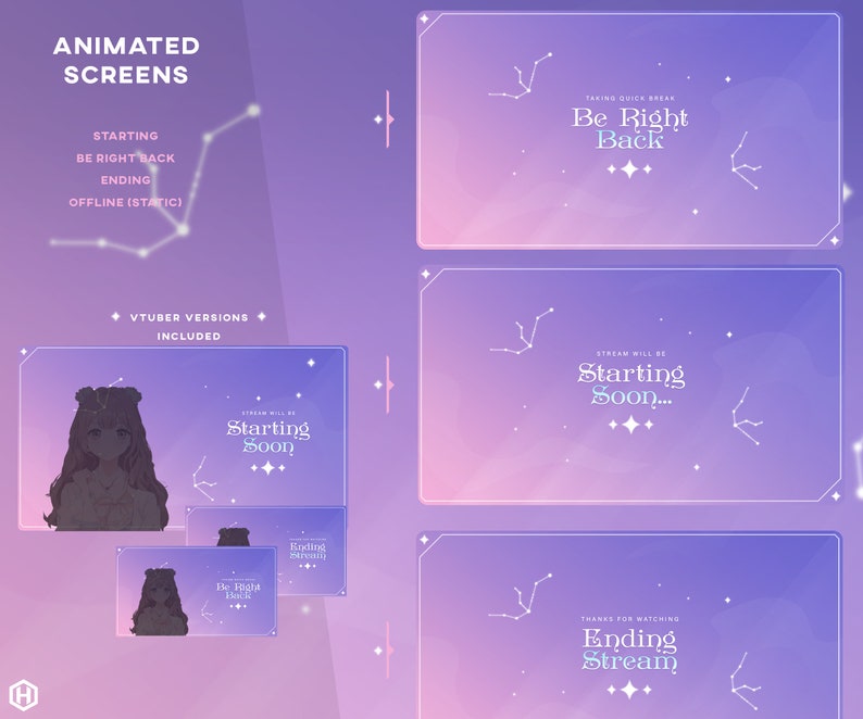 Vtuber Constellation Stream Package/transition/stream Overlay/twitch ...