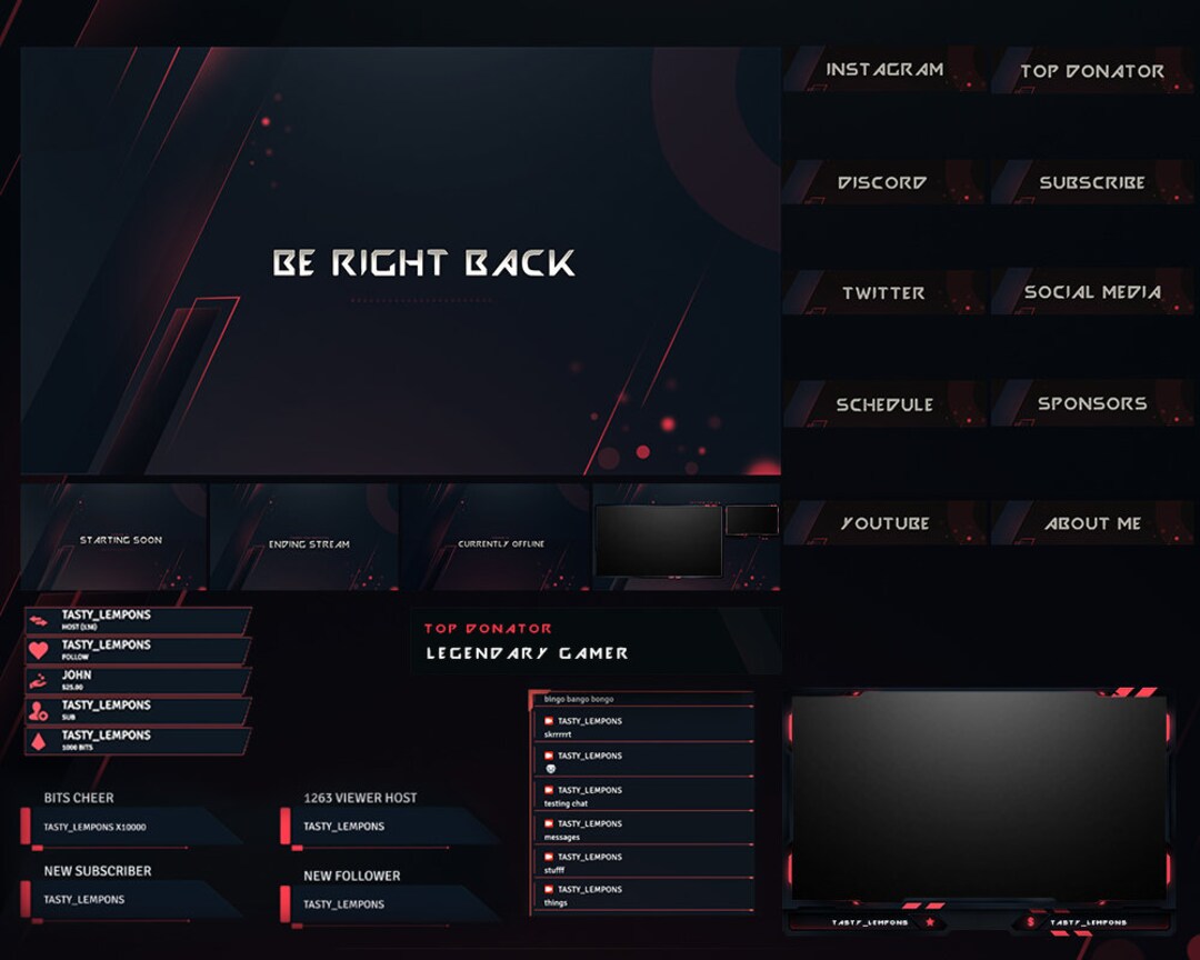 Valorant Animated Twitch Overlay Package : Webcam, Screens, Panels ...