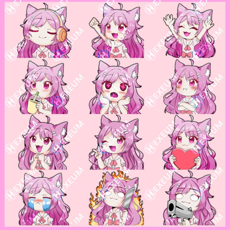 Twitch Chibi Emotes Cute Custom Emotes Pack - Etsy UK