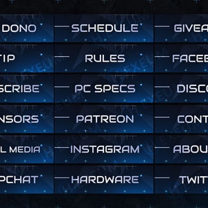 Minimalist Blue Twitch Overlay Package : Webcam, Screens, Panels ...