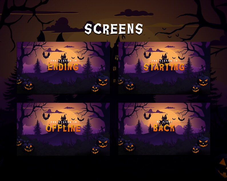 Halloween Twitch Overlay Package for Obs/spooky/purple/orange/creepy ...