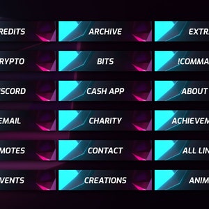 Neon Pink and Blue Twitch Overlay Package for Obs/3d/glowing/minimal ...