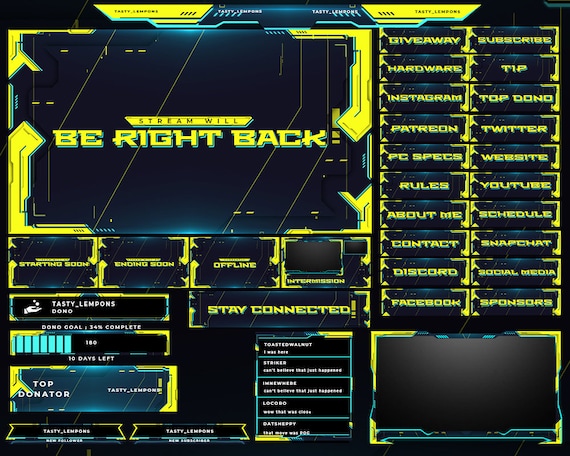 Cyberpunk Animated Twitch Overlay Package : Webcam Screens - Etsy