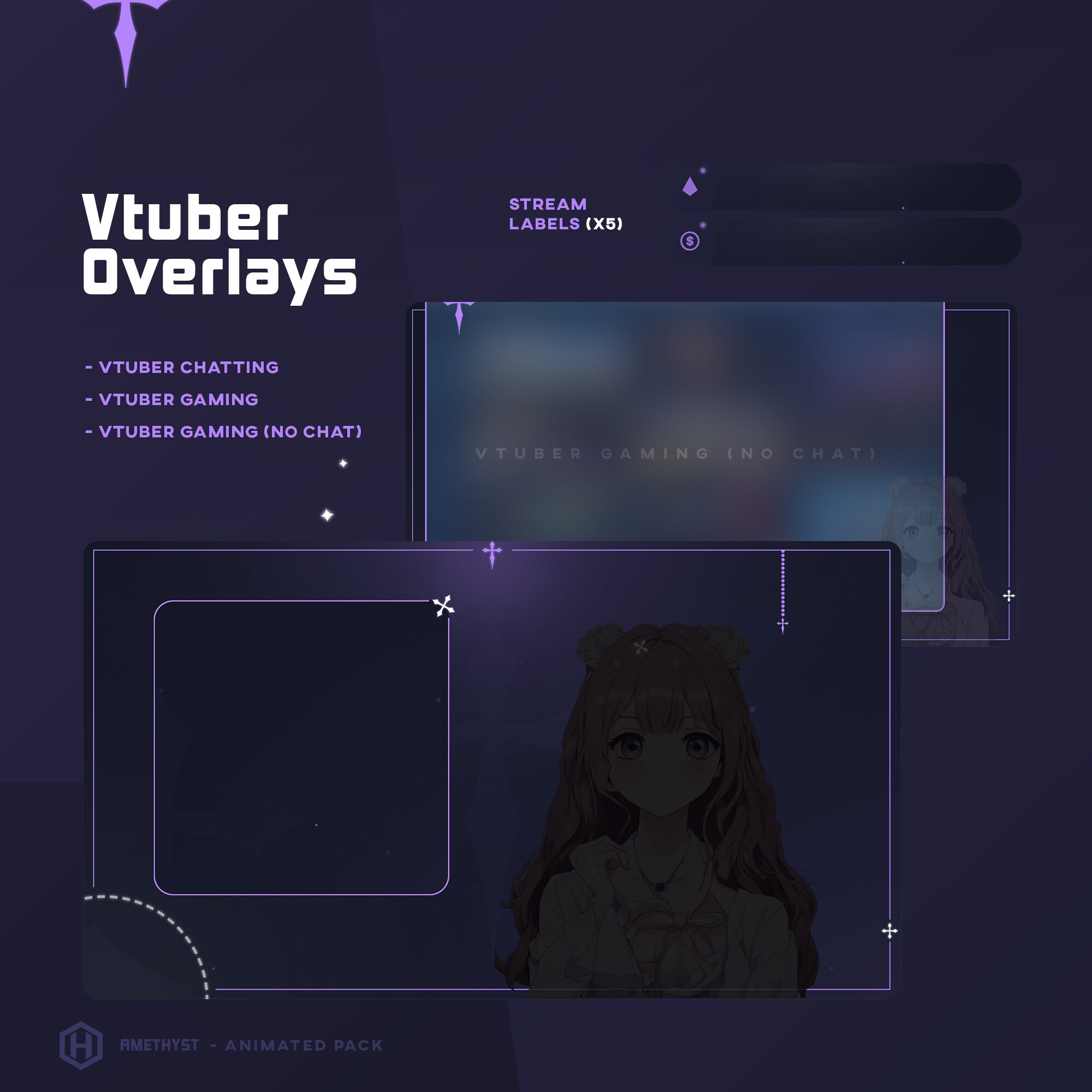 Glowing Purple Stream Package/transition/astral/vtuber Celestial ...