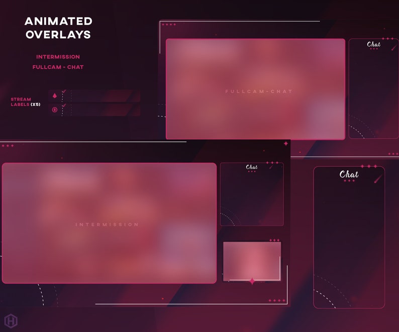 Crimson Stardust Twitch Pack/transition/panels/dark Red/twitch Set/dark ...