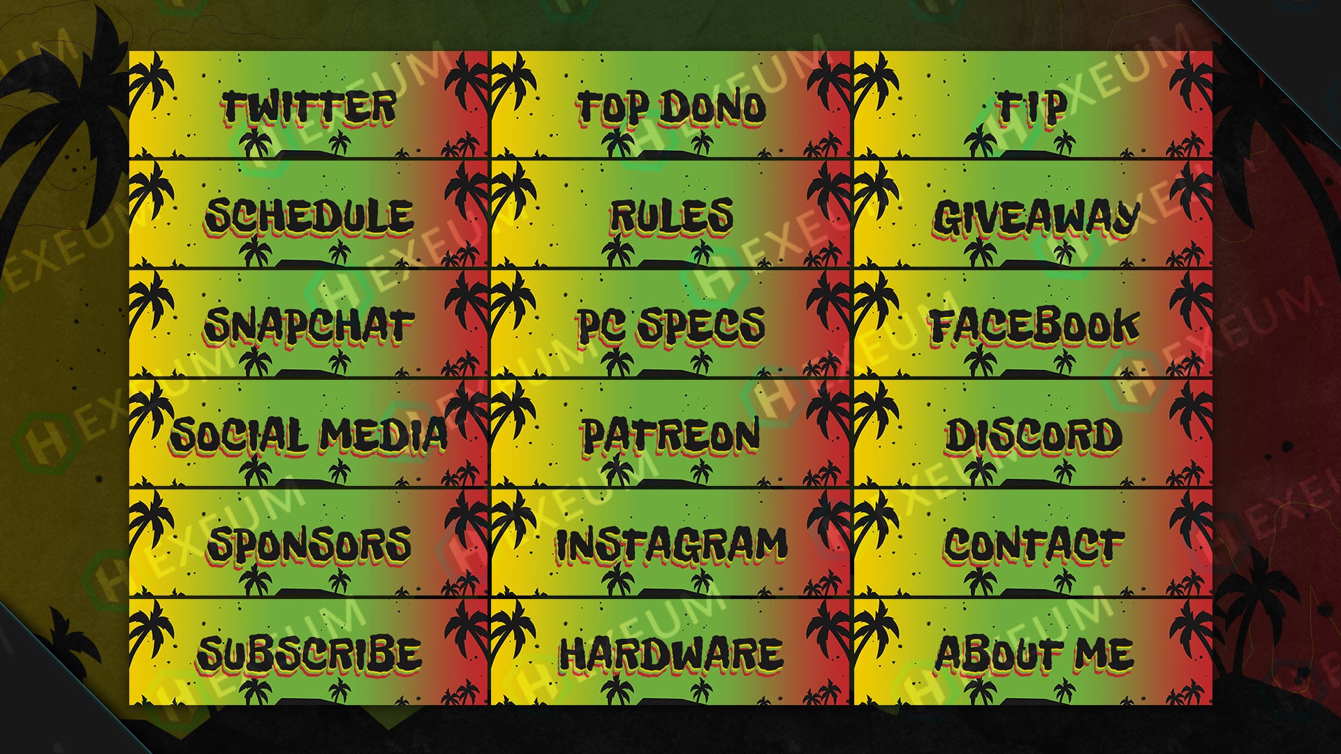 Reggae Twitch Overlay Package for Obs/tropical/island/jamaican/calm ...