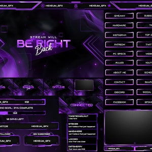 Silky Neon Purple Twitch Overlay Package for OBS - Etsy